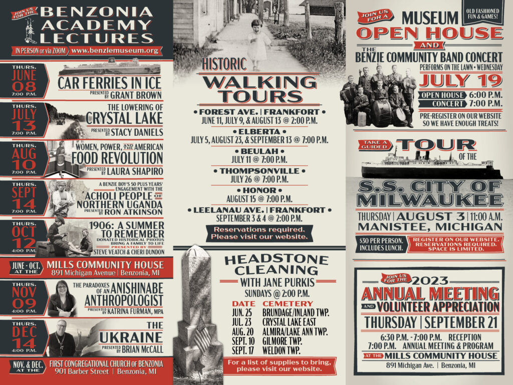 2023 Exhibits, Programs & Events - Brochure - Benzie Area Historical ...